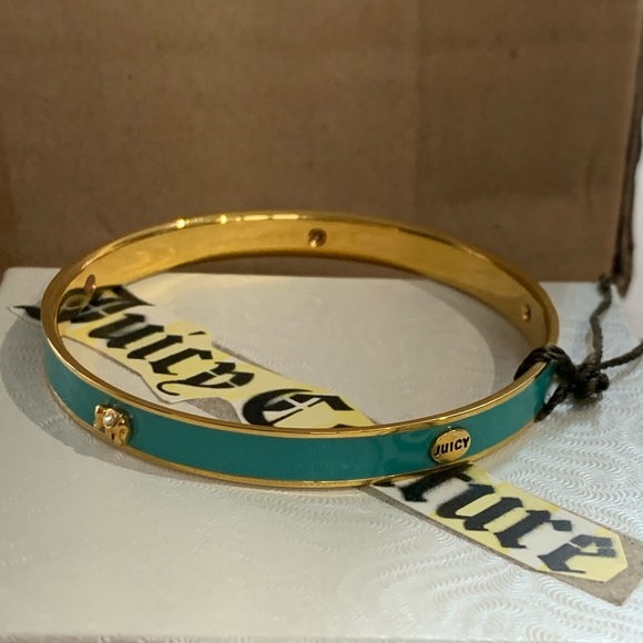 Juicy Couture | Jewelry | Retro Juicy Couture Pam Gela Teal And Gold Crystal Enamel Bangle ...